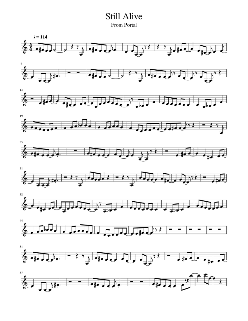 Still Alive Sheet Music for Violin (Solo) | MuseScore.com