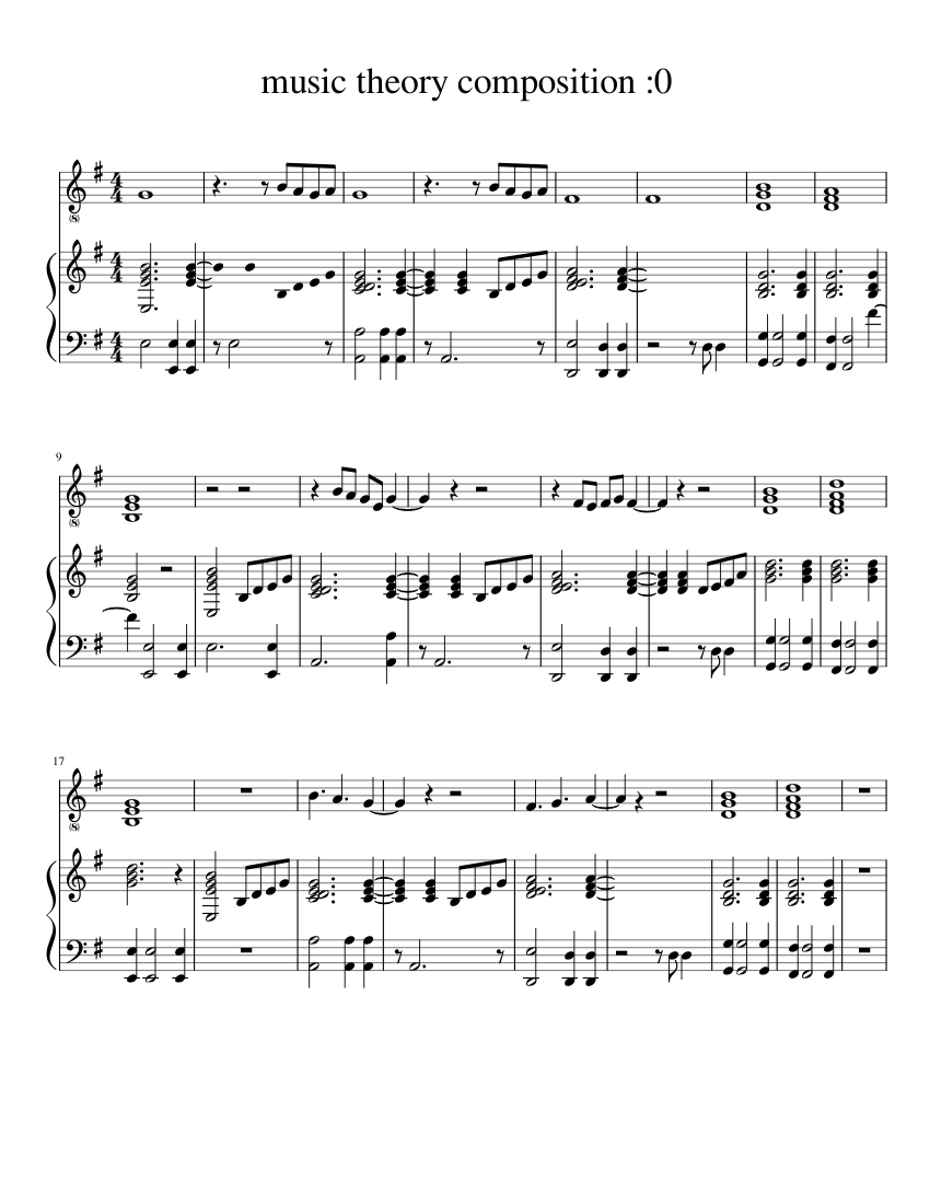 music composition Sheet music for Piano, Vocals (Piano-Voice ...