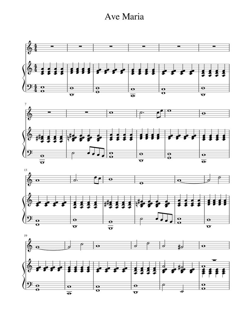 Ave Maria Sheet music for Piano, Vocals (Piano-Voice) | Musescore.com