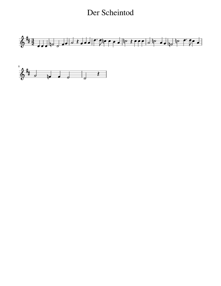 Der Scheintod Sheet music for Piano (Solo) | Musescore.com