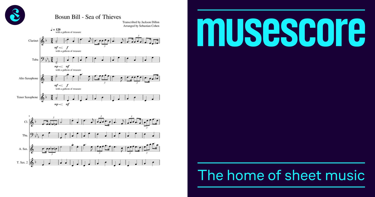 Bosun Bill - Sea of Thieves Sheet Music for Tuba, Saxophone alto ...