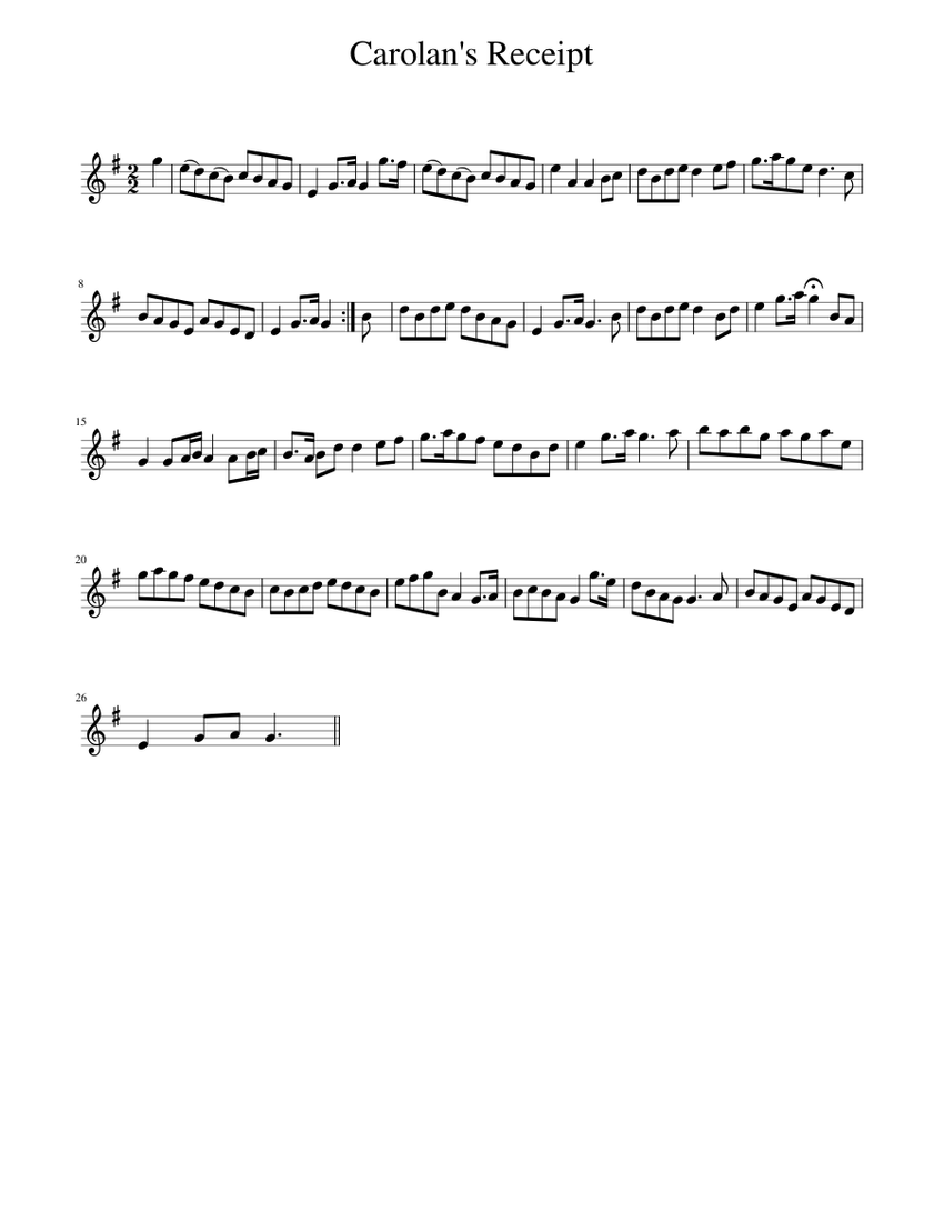 Carolan's Receipt - piano tutorial