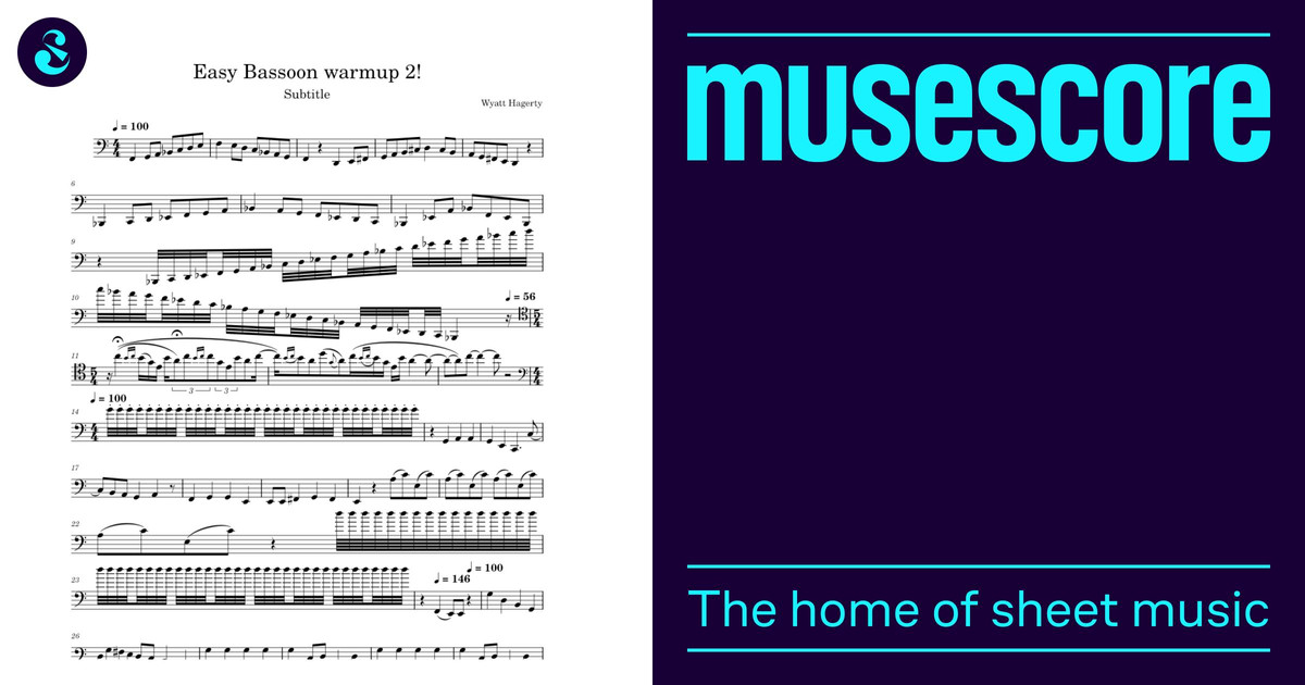 Easy Bassoon warmup 2! Sheet music for Bassoon (Solo) | Musescore.com