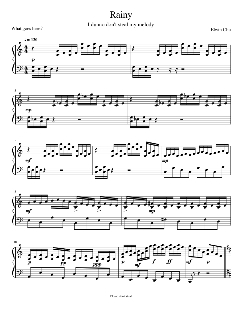 Rainy Sheet music for Piano (Solo) | Musescore.com