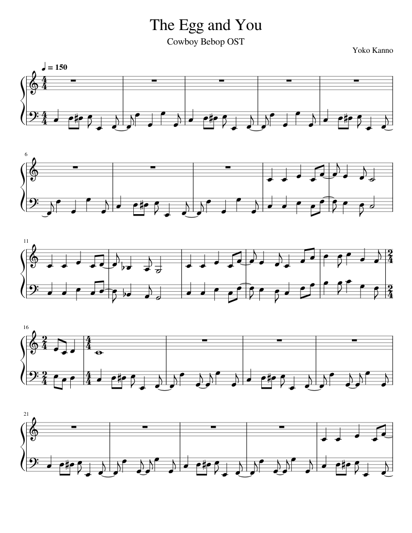 The Egg and you – Yoko Kanno Sheet music for Piano (Solo) | Musescore.com