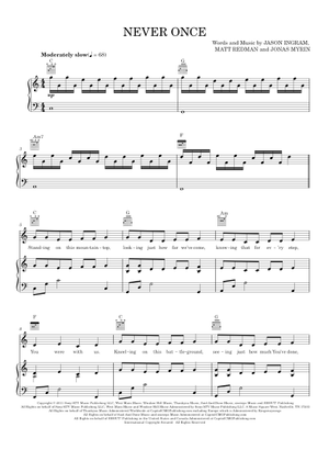 Play Official version of Never once Sheet Music by Matt Redman for ...