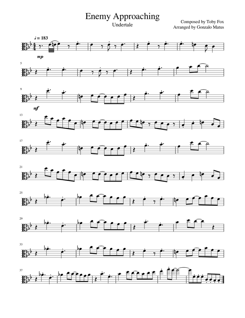 Enemy Approaching - Viola Solo Sheet music for Viola (Solo) | Musescore.com