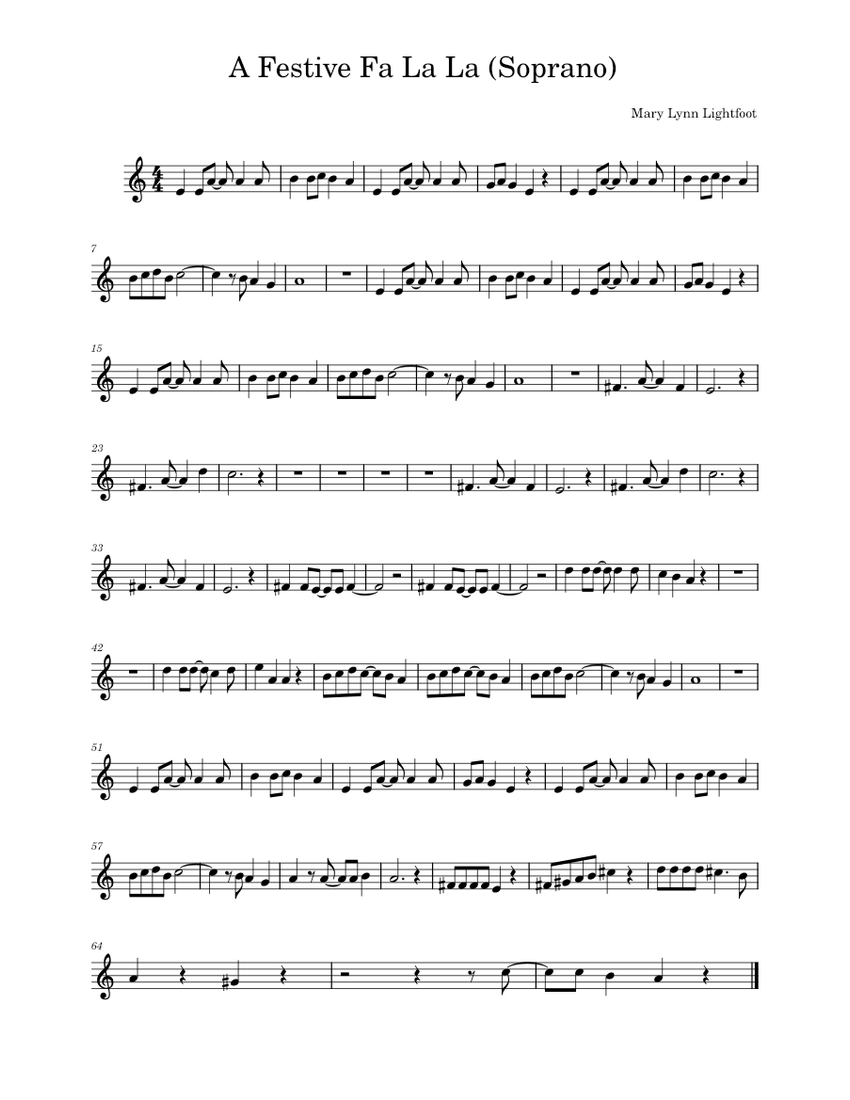 A_Festive Fa La La (Soprano) Sheet music for Piano (Choral) Easy ...