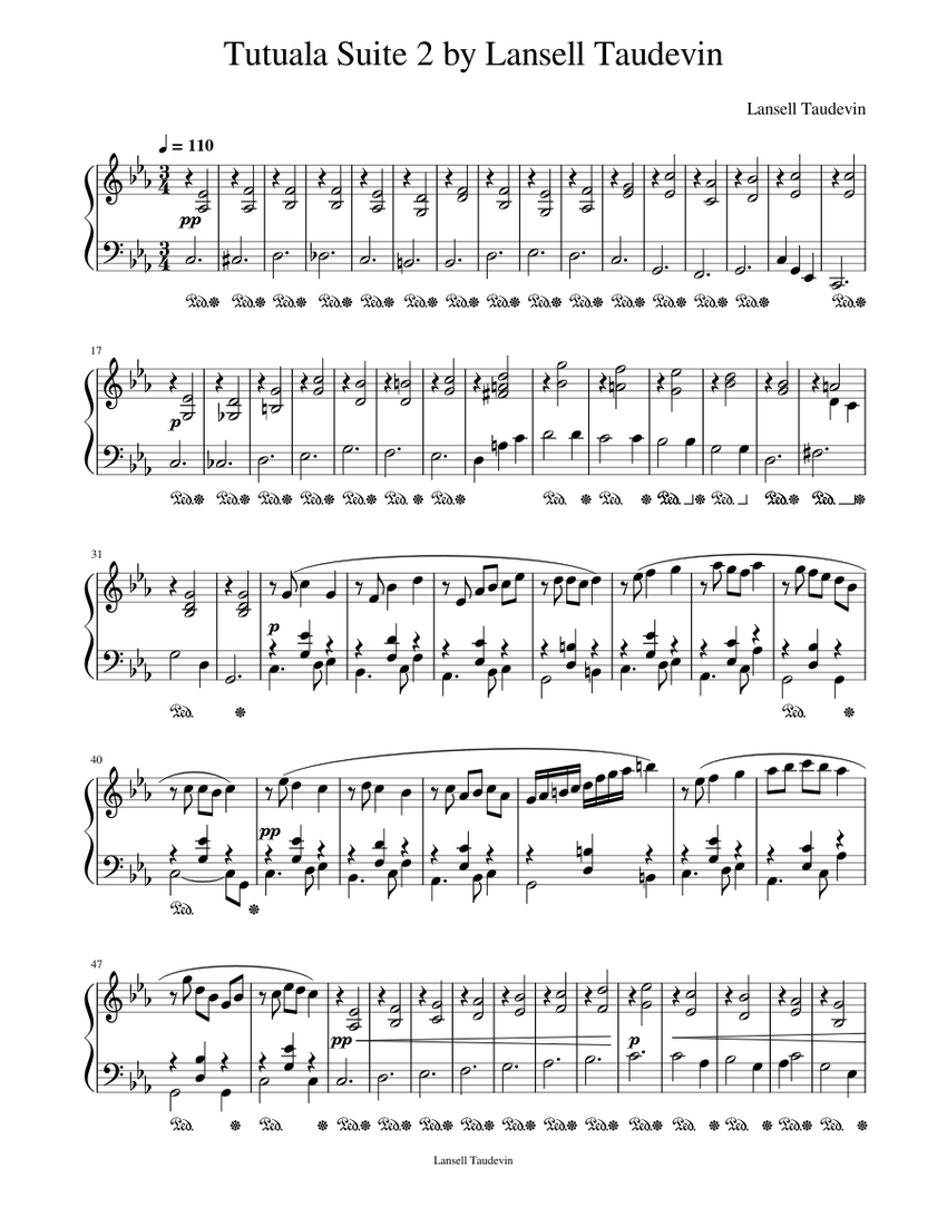 Tutuala Suite 2 by Lansell Taudevin Sheet music for Piano (Solo ...