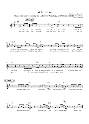 Who Else – Gateway Worship Sheet Music and Tab with Chords for Guitar ...