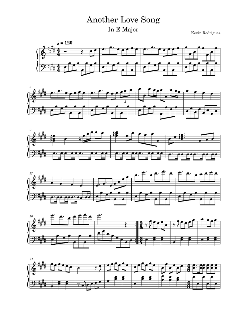 Another_Love_Song Sheet music for Piano (Solo) | Musescore.com