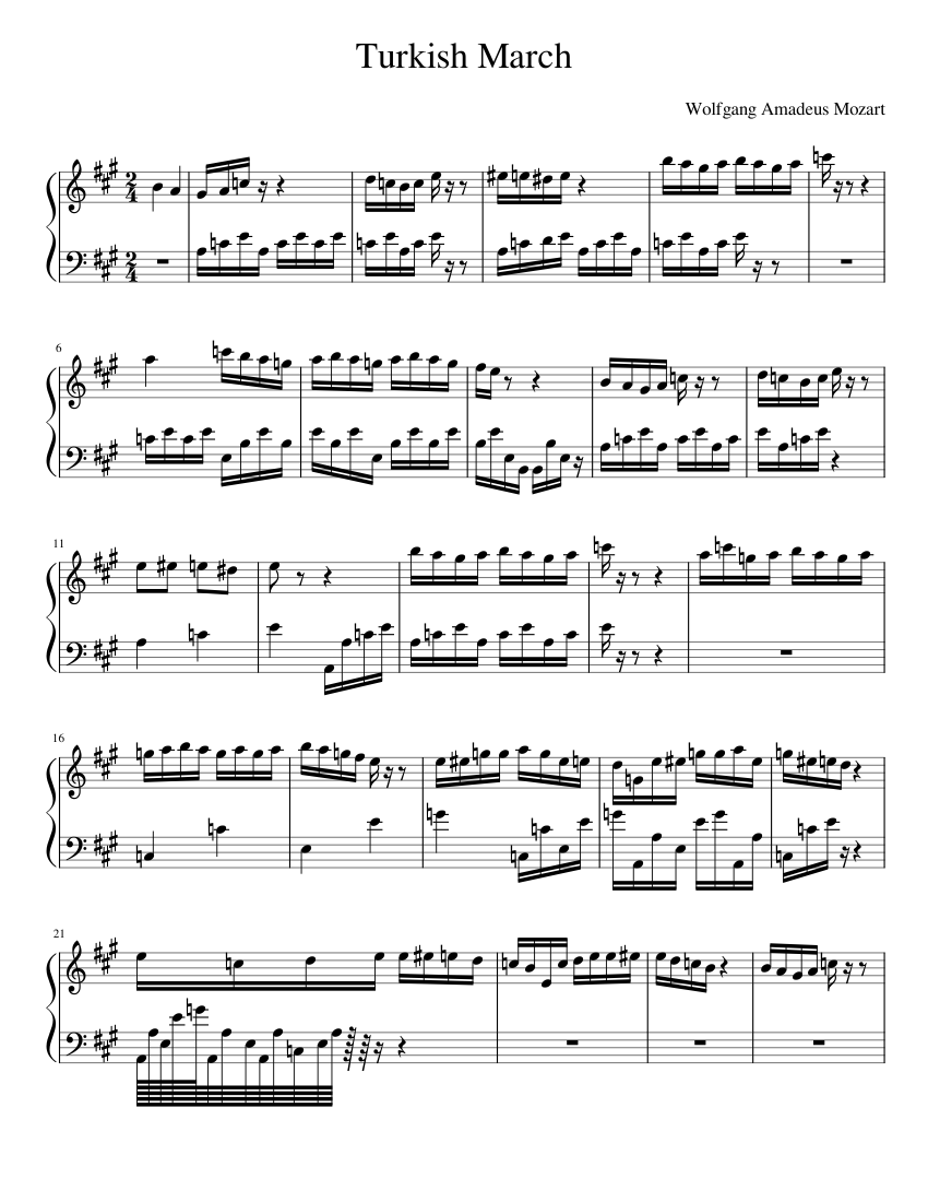Turkish March Sheet music for Piano (Solo) Easy | Musescore.com