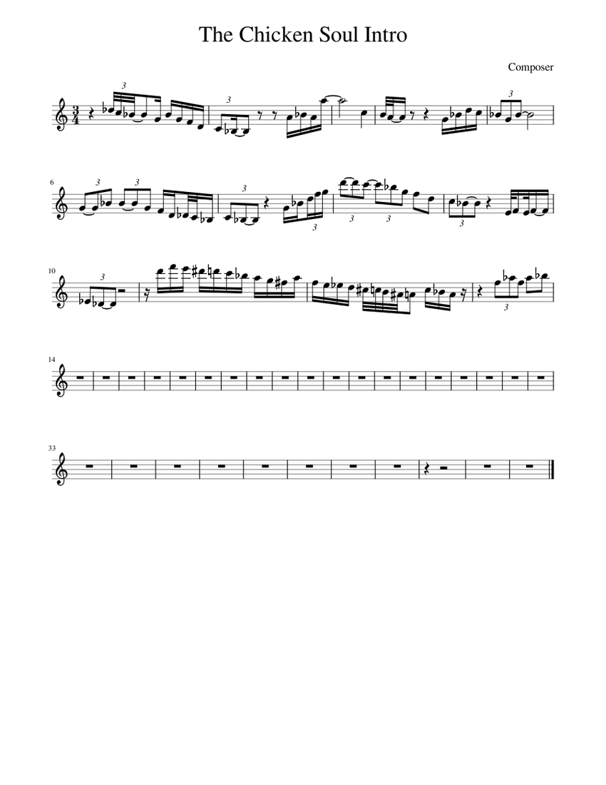 The Chicken Soul Intro Sheet Music for Piano (Solo) Easy | MuseScore.com