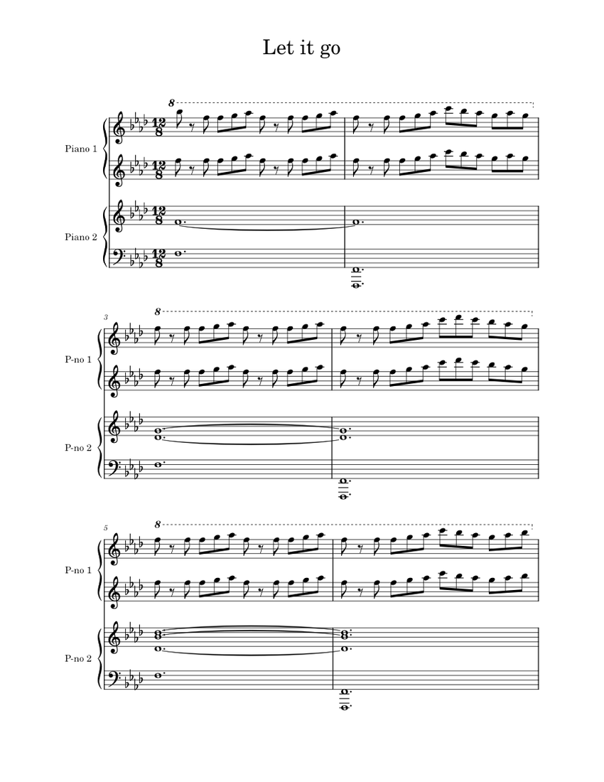 Let it go – The piano guys The piano guys Let it go-4hands-piano Sheet ...