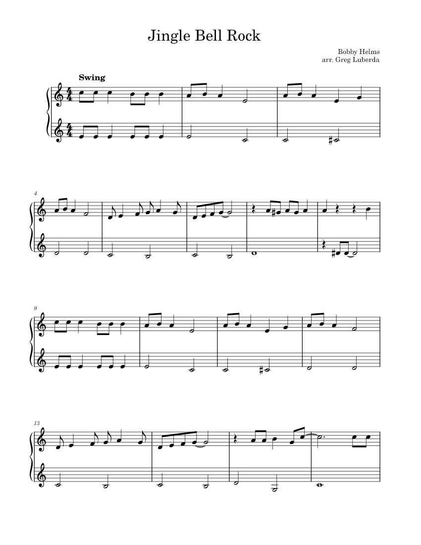 Jingle Bell Rock Easy Sheet music for Piano (Solo) | Musescore.com