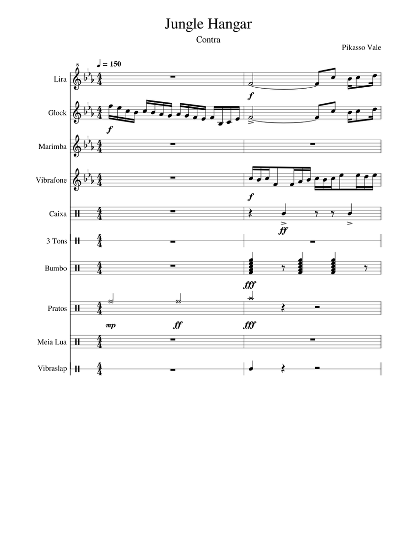 Jungle Hangar - Contra Sheet music for Vibraphone, Glockenspiel, Snare ...