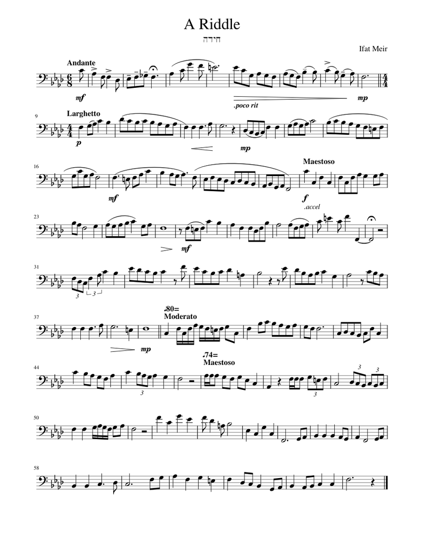 A Riddle Sheet music for Trombone (Solo) | Musescore.com