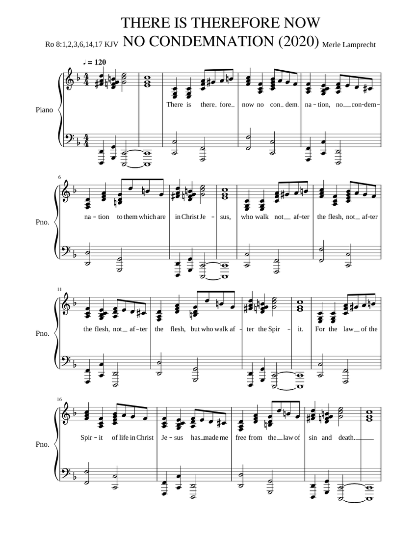 THERE IS THEREFORE NOW NO CONDEMNATION (2020) Sheet music for Piano (Solo) Easy | Musescore.com