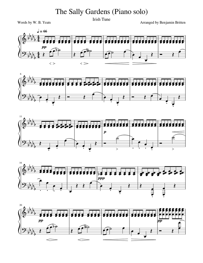 The Sally Gardens – Misc tunes The Sally Gardens (Piano solo) - Irish Tune Sheet music for Piano ...