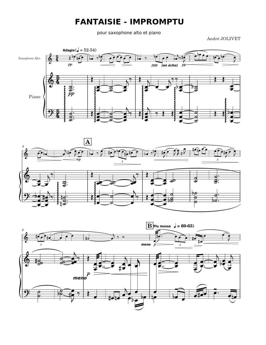 FANTAISIE - IMPROMPTU - André Jolivet - piano tutorial