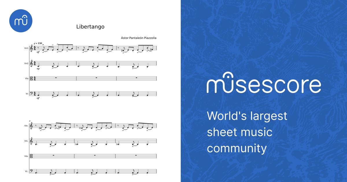 Libertango Sheet music for Violin, Viola, Cello (String Quartet ...