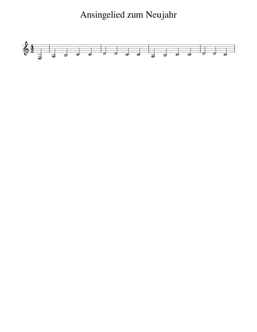 Ansingelied zum Neujahr Sheet music for Piano (Solo) Easy | Musescore.com