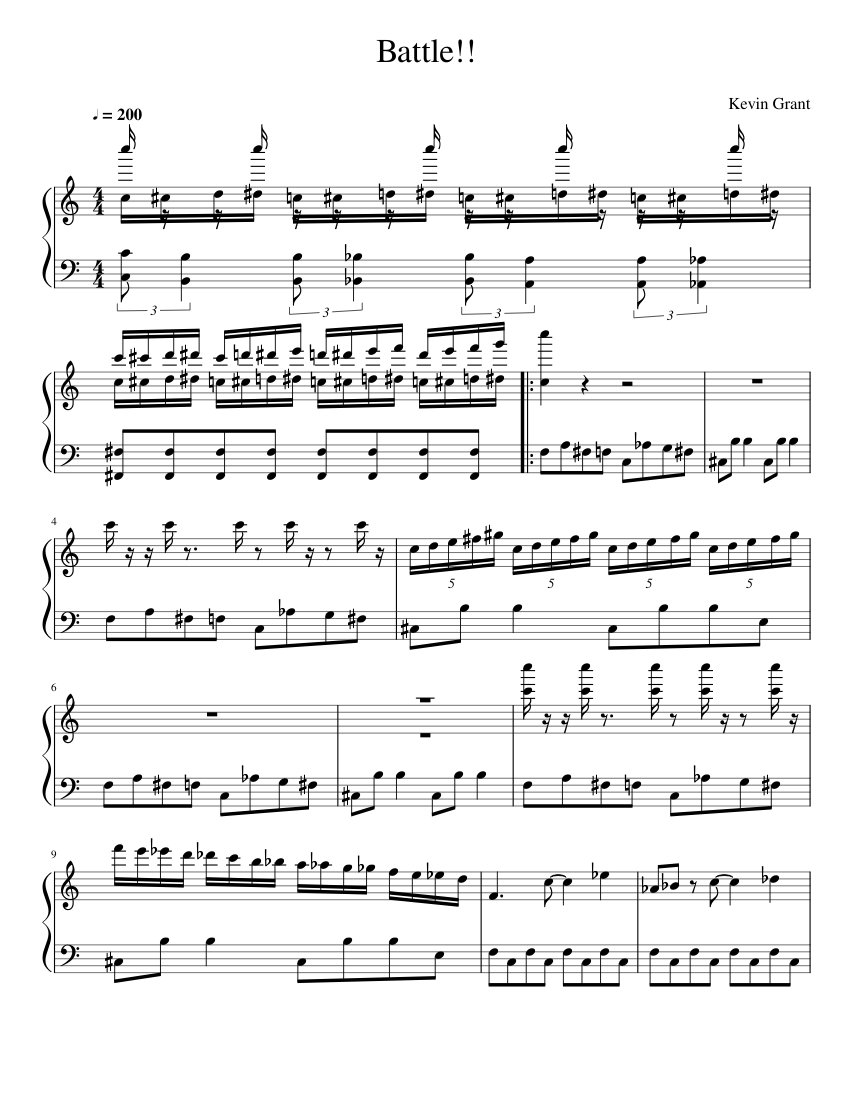 Battle!! Sheet music for Synthesizer (Solo) | Musescore.com