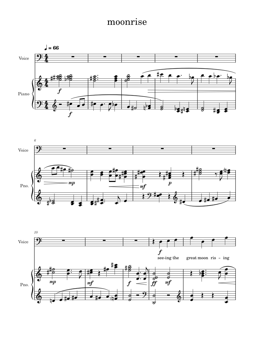 moonrise Sheet music for Piano, Euphonium (Solo) | Musescore.com