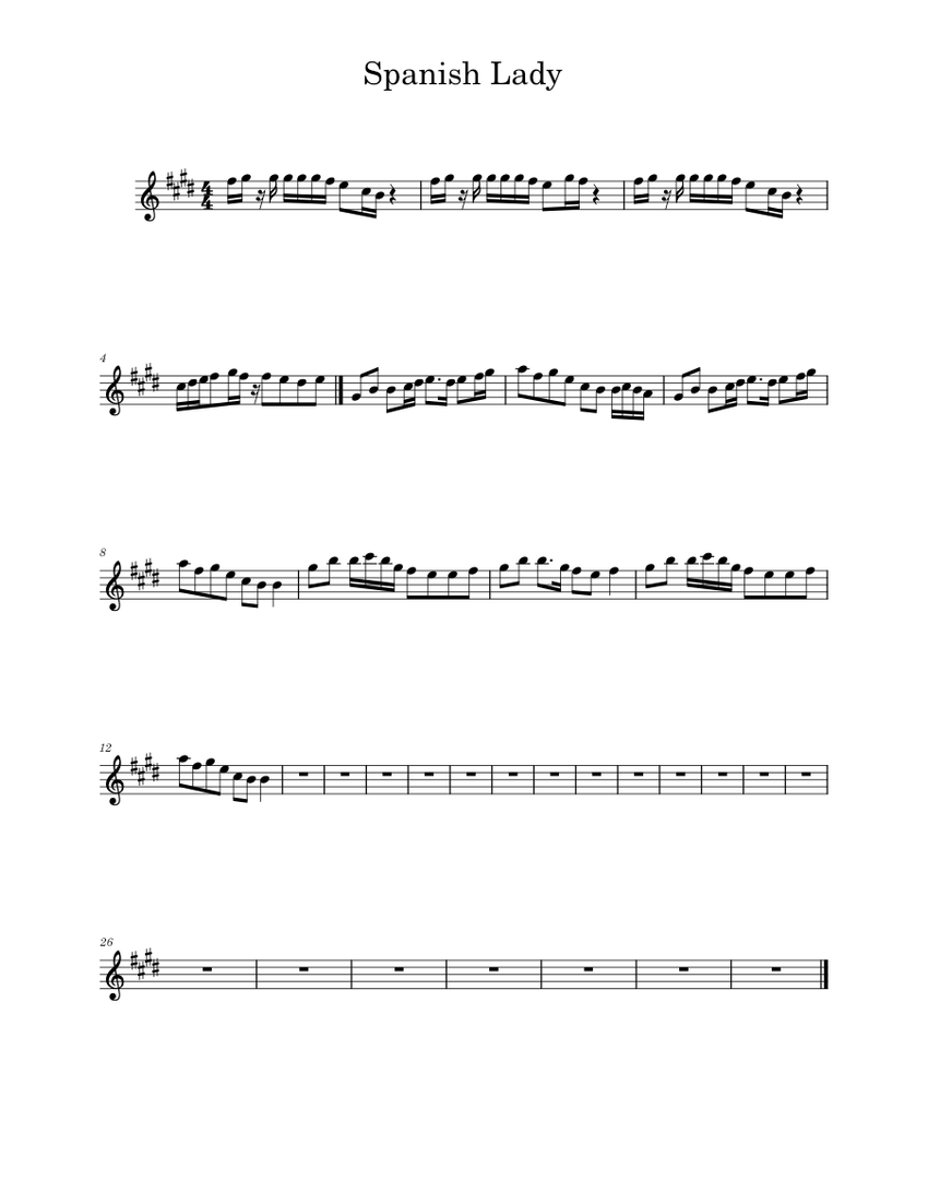 Spanish Lady – Misc tunes Spanish Lady Sheet music for Flute (Solo ...