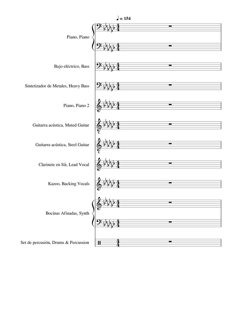 Trouble T.S. Sheet music for Piano, Kazoo, Clarinet in b-flat, Guitar ...