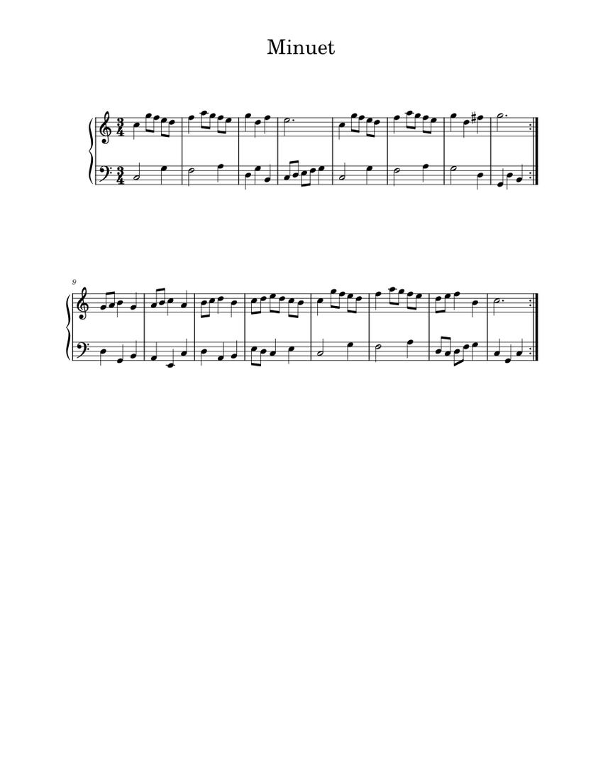 Minuet Sheet music for Piano (Solo) | Musescore.com