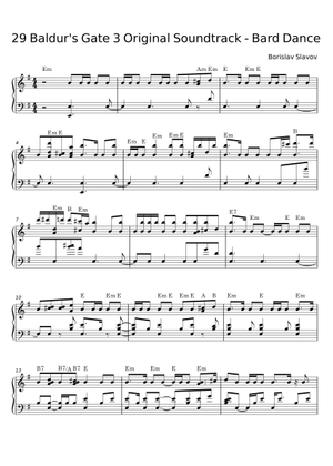 Bard Dance - Borislav Slavov | Baldur's Gate 3 OST Sheet Music for ...