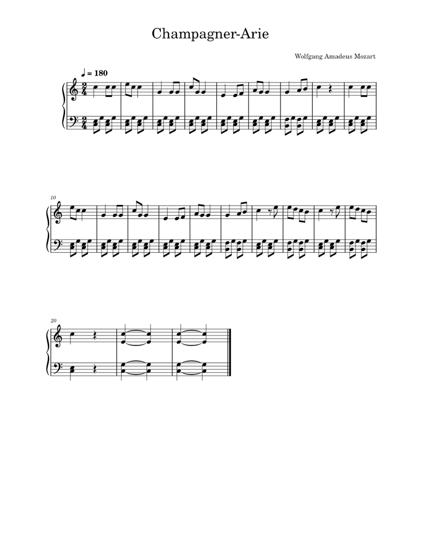 Champagner-Arie – Wolfgang Amadeus Mozart Wolfgang Amadeus Mozart ...