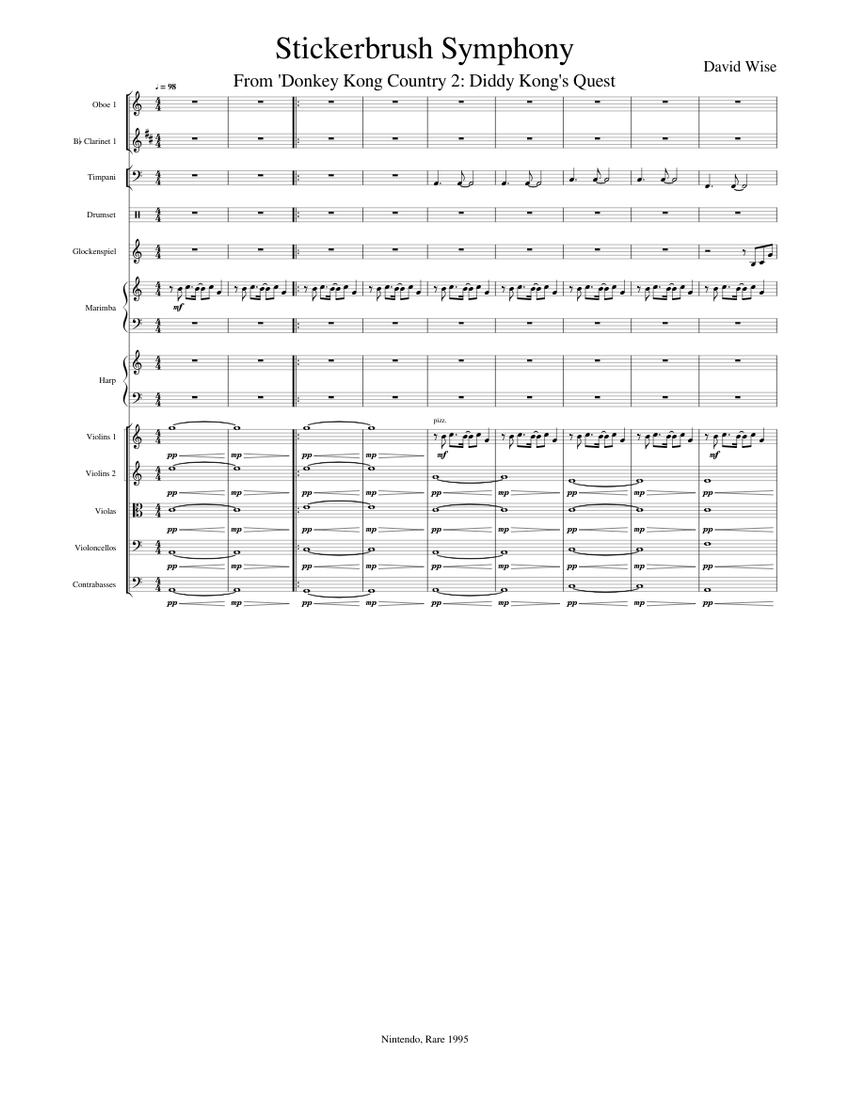Stickerbrush Symphony Sheet music for Oboe, Clarinet in b-flat, Timpani ...