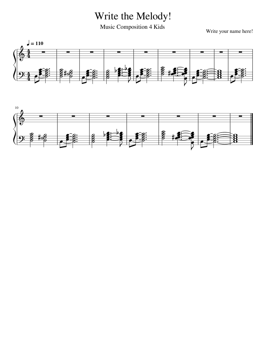 Write the Melody! Sheet music for Piano (Solo) Easy | Musescore.com
