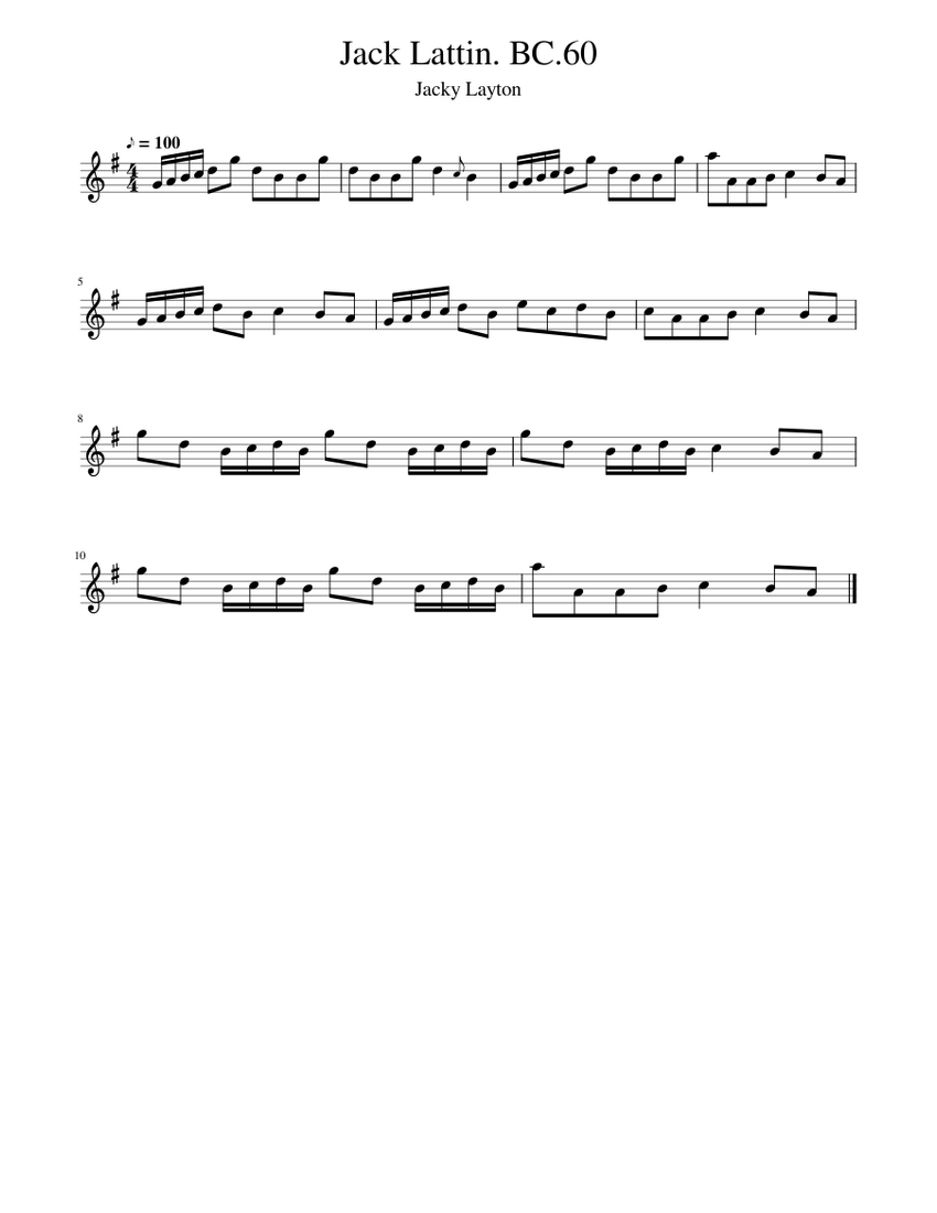 Jack Lattin. BC.60 Sheet music for Piano (Solo) | Musescore.com