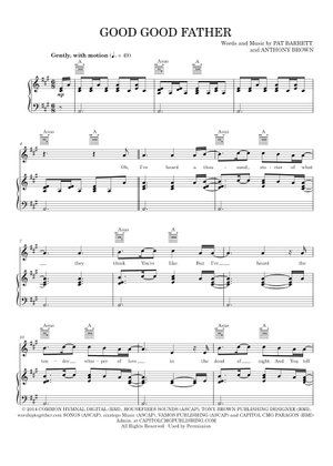 Play Official version of Good Good Father Sheet Music by Chris Tomlin ...