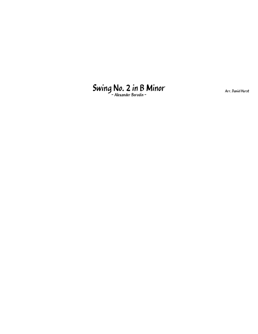 Symphony No.2 – Aleksandr Borodin - Swing No. 2 in B Minor Sheet music for Piano, Trombone ...