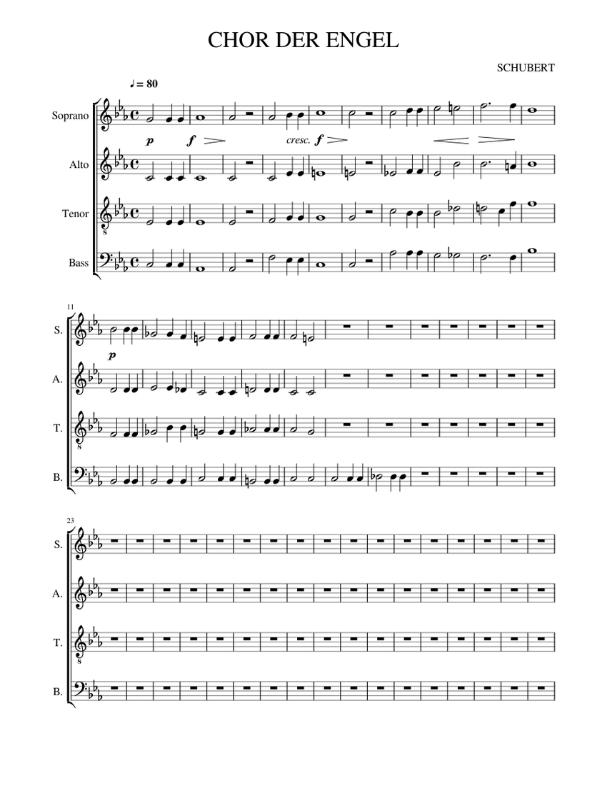 CHOR DER ENGEL Sheet Music for Soprano, Alto, Tenor, Bass voice (Choral ...