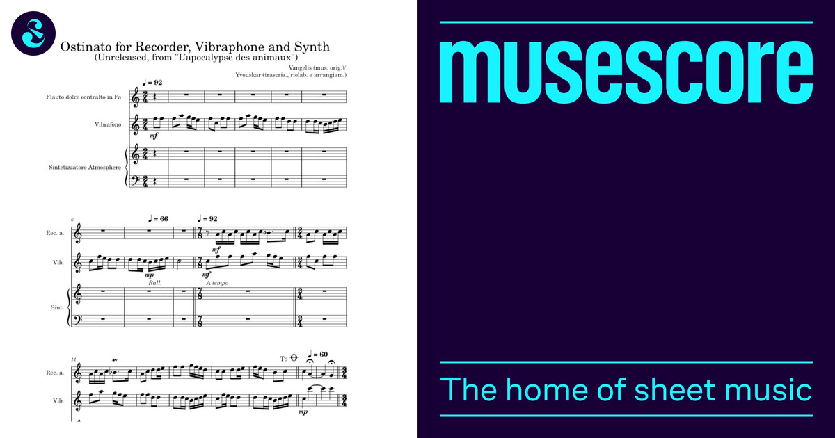 Ostinato for Recorder, Vibraphone and Synth (from "L'apocalypse des ...