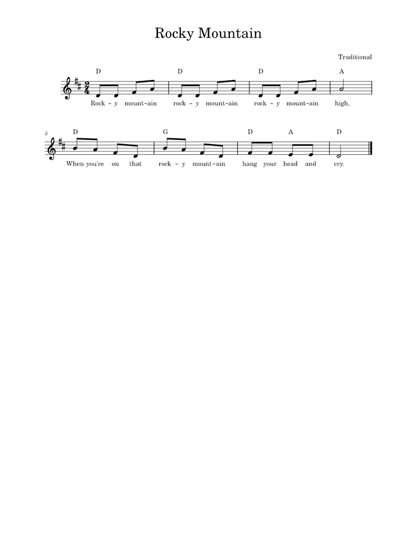 Rocky Mountain – Misc tunes Sheet music for Piano (Solo) Easy ...