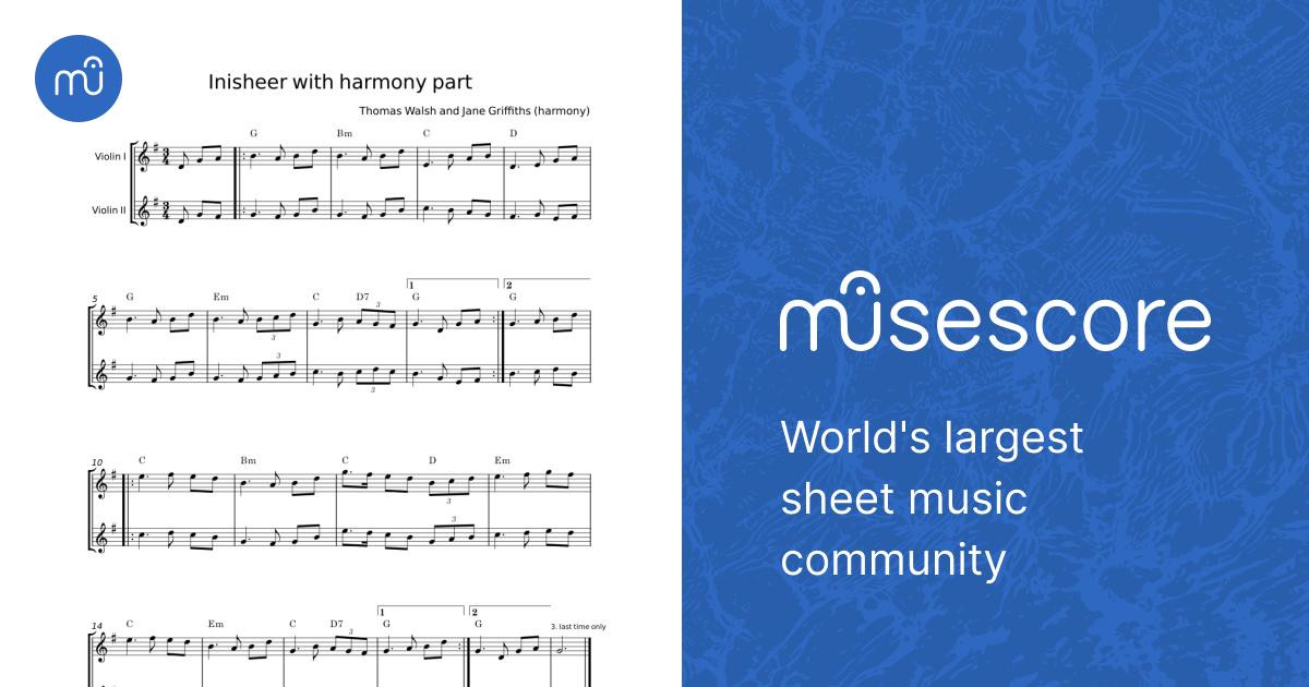 Inisheer with harmony part - Thomas Walsh Sheet Music with Chords for ...