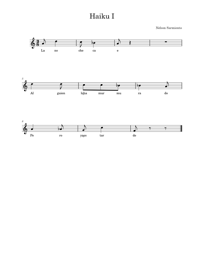 Haiku 1 Sheet music for Piano (Solo) Easy | Musescore.com