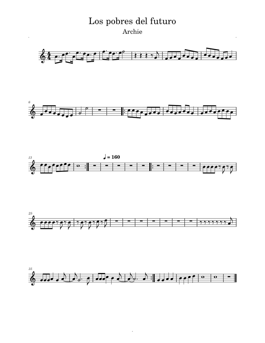 Los pobres del futuro - Archie Sheet music for Alto (Choral ...