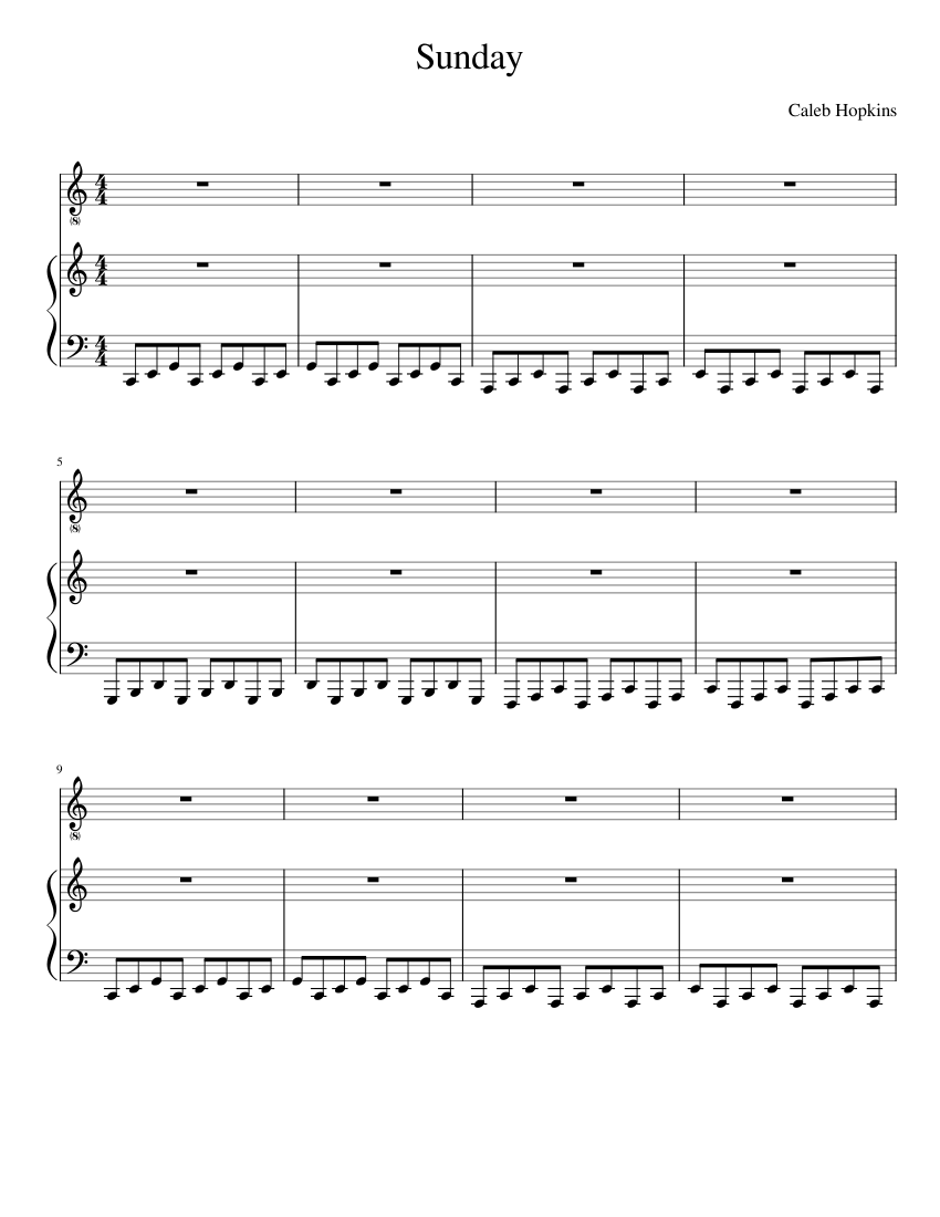 Sunday Sheet music for Piano, Vocals (Piano-Voice) | Musescore.com