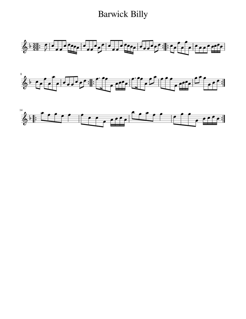 Barwick Billy Sheet music for Piano (Solo) Easy | Musescore.com