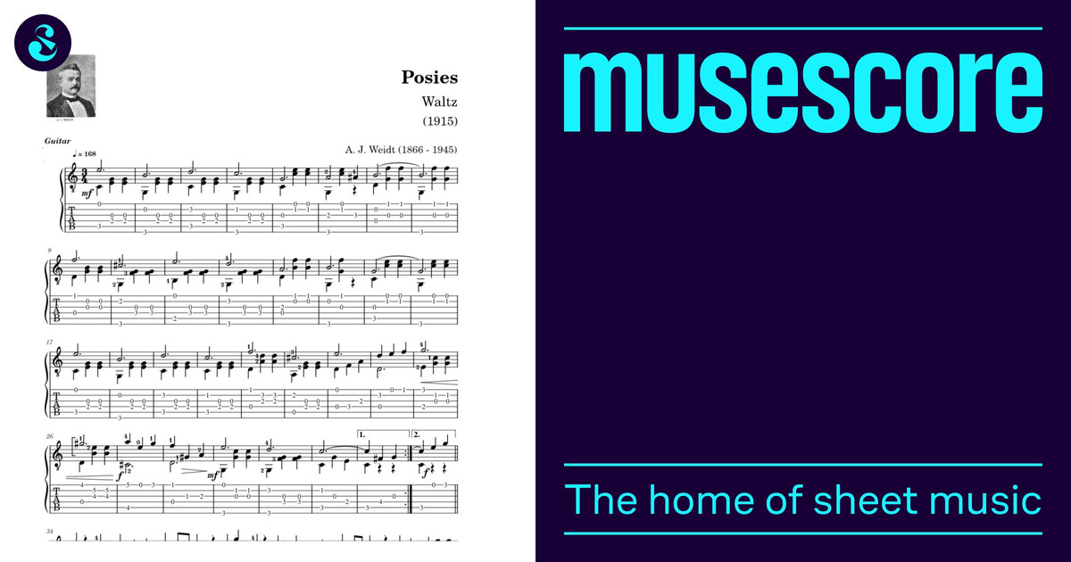 Posies – A. J. Weidt (1866 - 1945) - Tablature Sheet music for Guitar ...