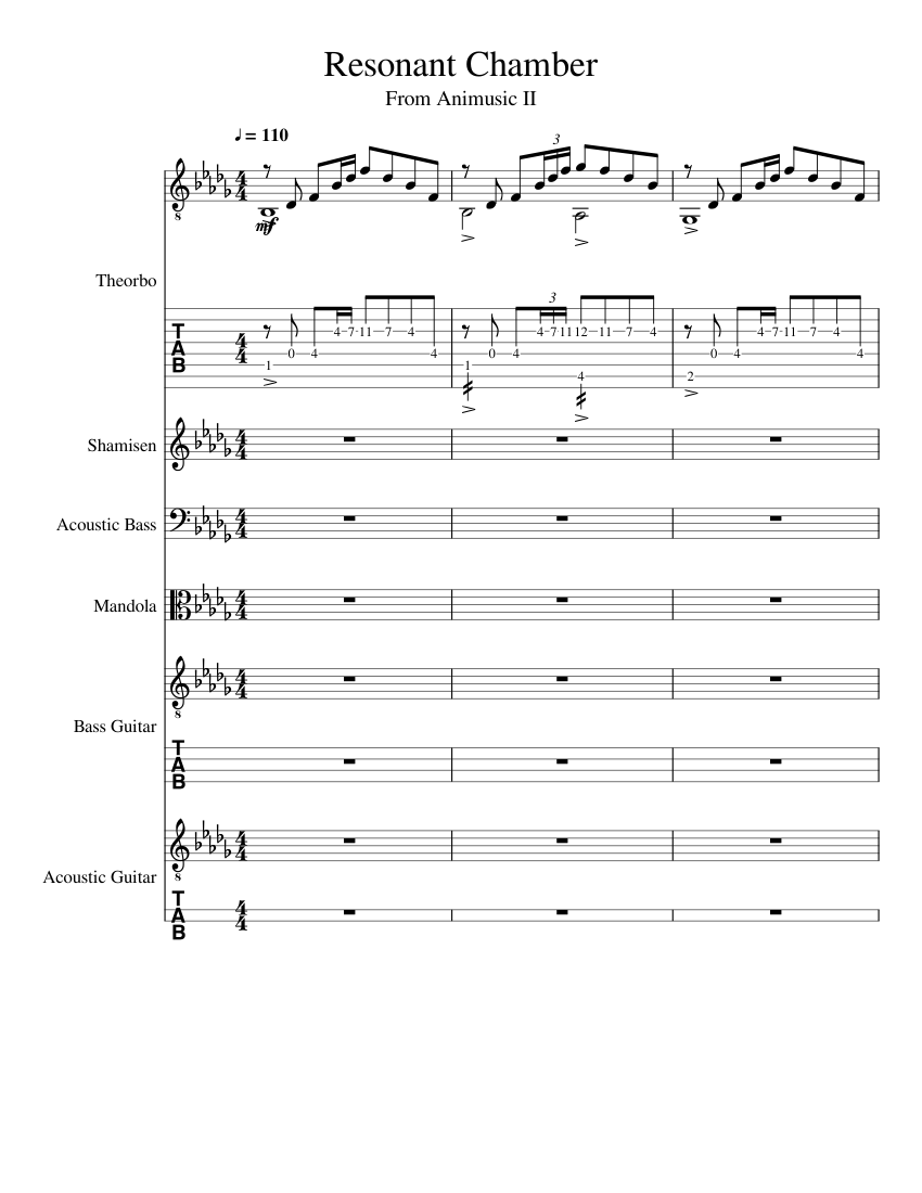 Resonant Chamber (WIP) Sheet music for Guitar, Bass guitar, Shamisen ...