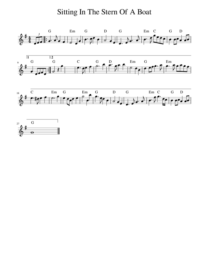 Sitting In The Stern Of A Boat Sheet music for Piano (Solo) | Musescore.com
