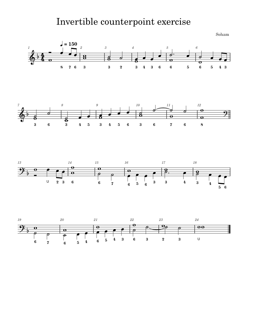 Invertible counterpoint Sheet music for Piano (Solo) | Musescore.com